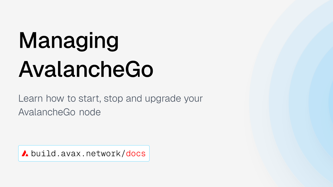 Managing AvalancheGo | Avalanche Builder Hub